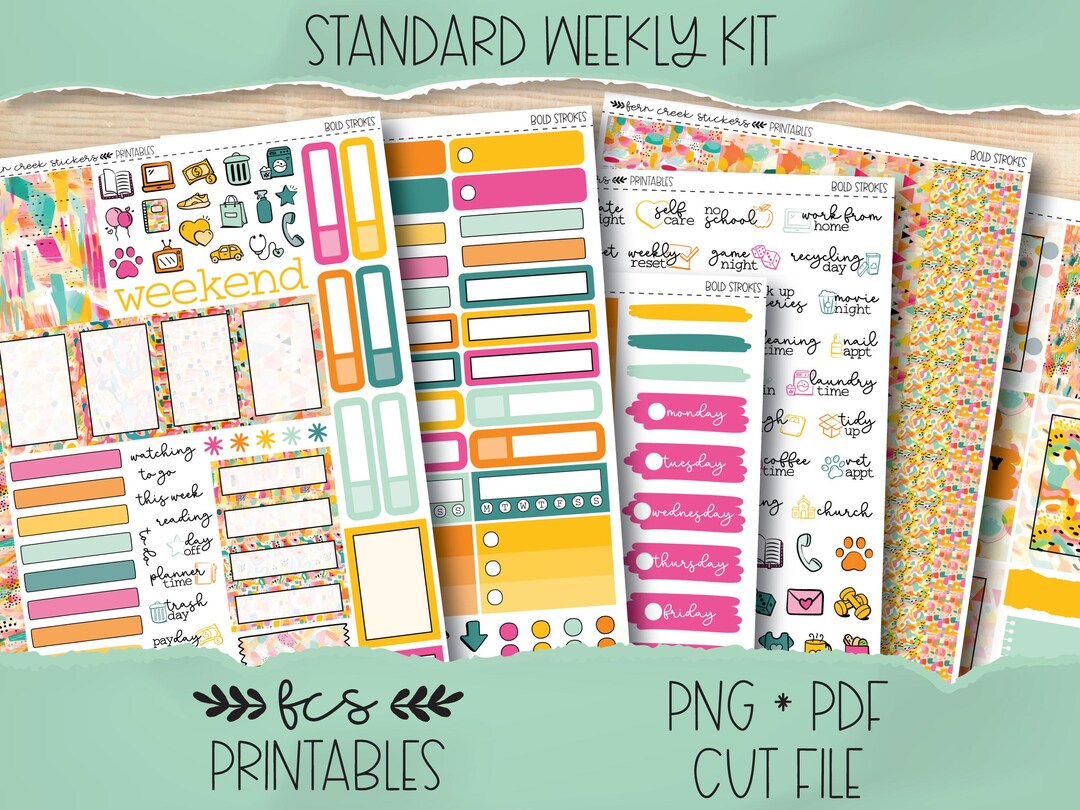 BOLD STROKES Weekly Printable Sticker Kit - Etsy