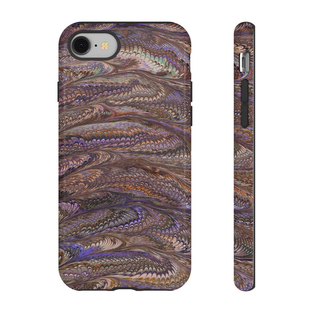 Lavender and Brown Italian Marble Design iPhone + Samsung - Dual Layer ...