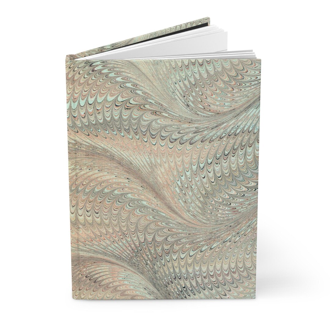 Beige + Mint Vintage Italian Marble Hardcover Journal Matte, Hand ...