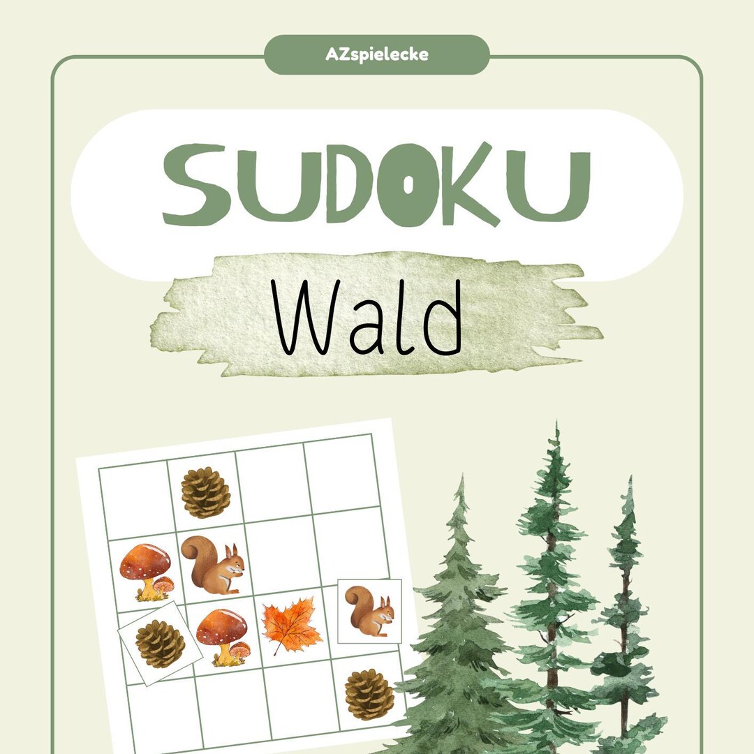 Sudoku Children's Logic Puzzles Forest Kindergarten Elementary School ...