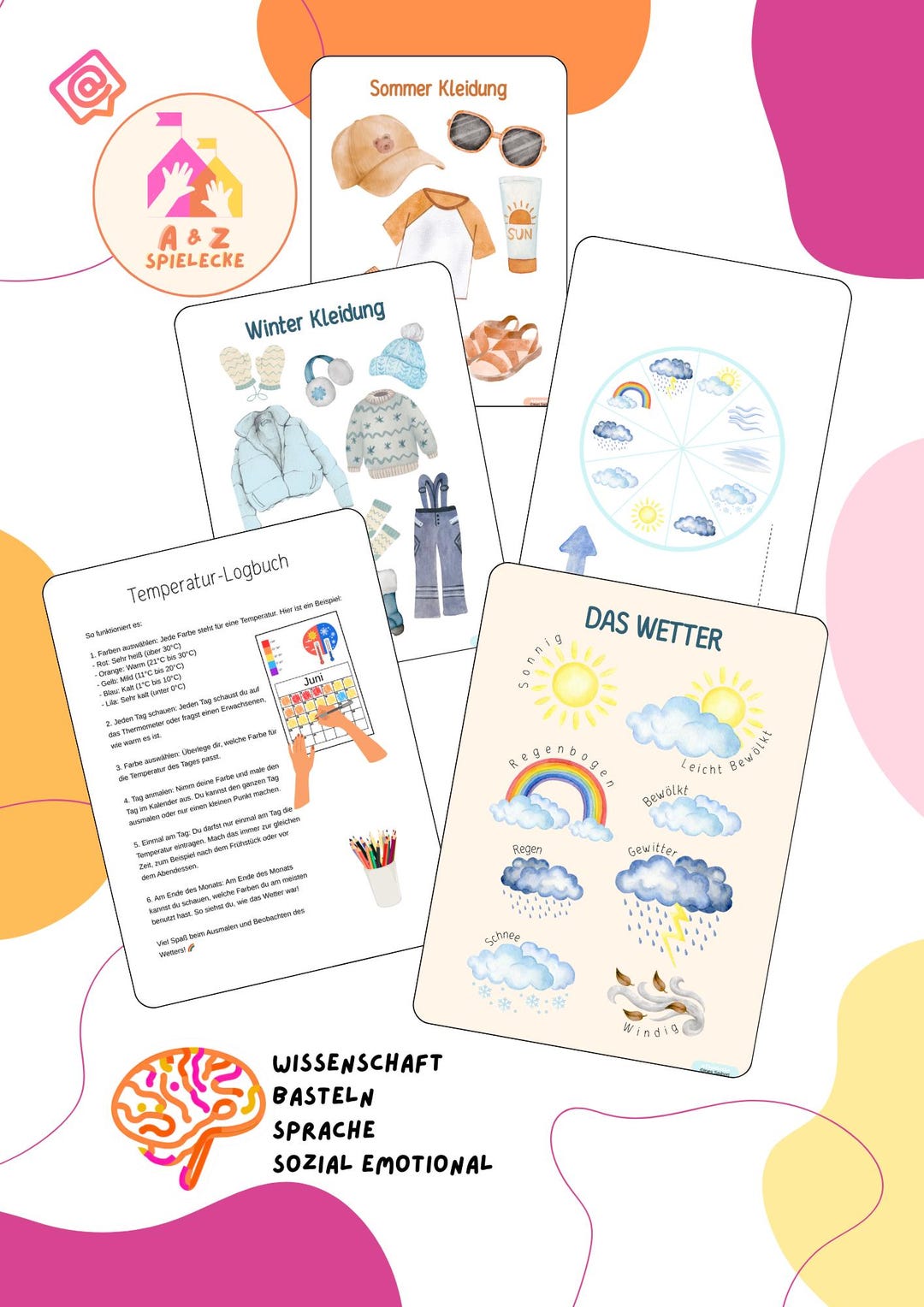 Weather Project for Kindergarten Homeschool With Temperature Logbook ...