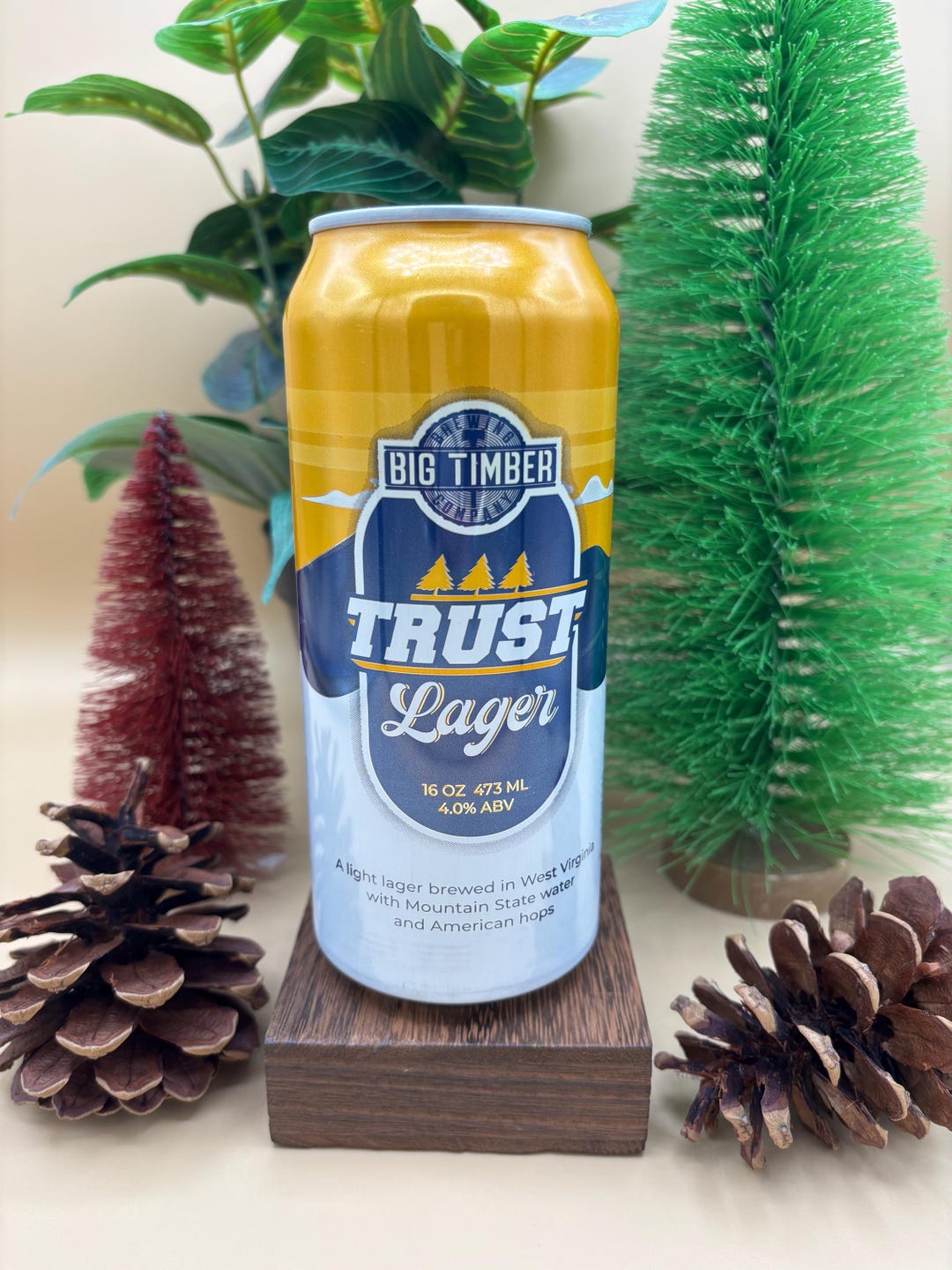 Big Timber Trust Lager 16oz Can Handmade All Natural American Soy ...