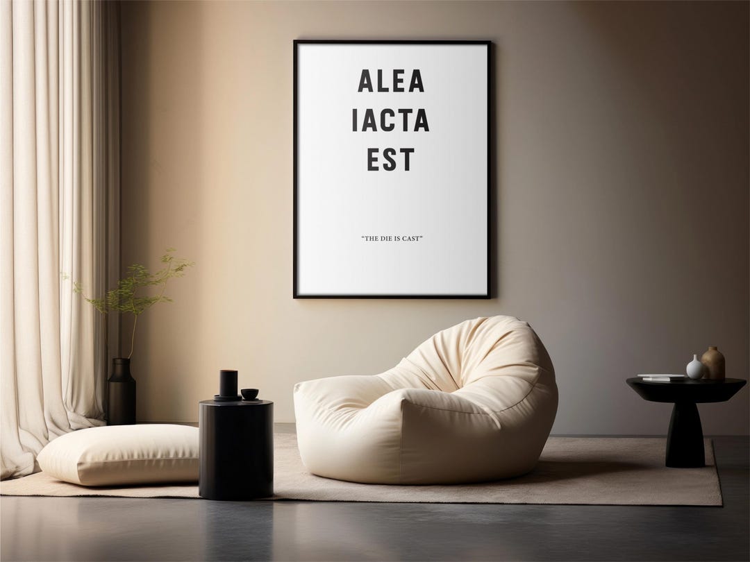 Latin Quotes Wall Art Alea Iacta Est Roman Wisdom Printable Decor ...