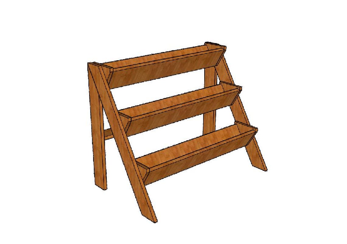 3 Tier Raised Planter Box DIY Plans: Angled Wooden Flower Box (PDF File ...