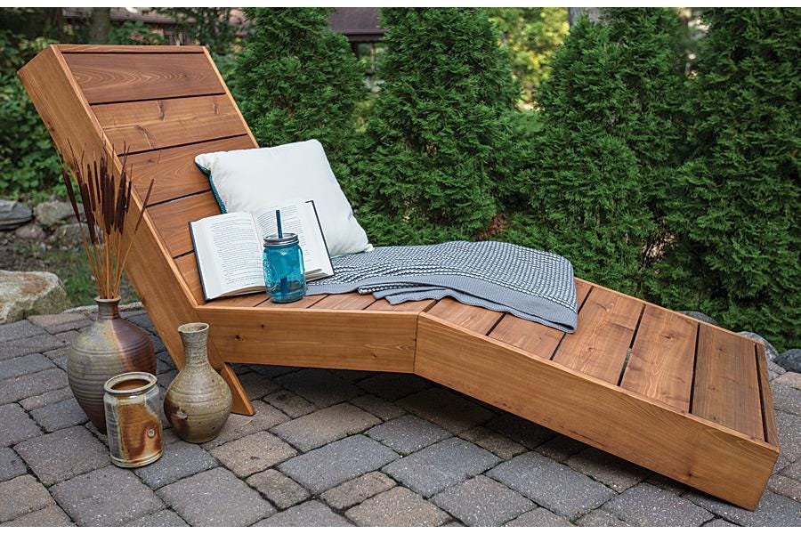 DIY Modern Outdoor Chaise Lounger Plan: Woodworking PDF (digital ...