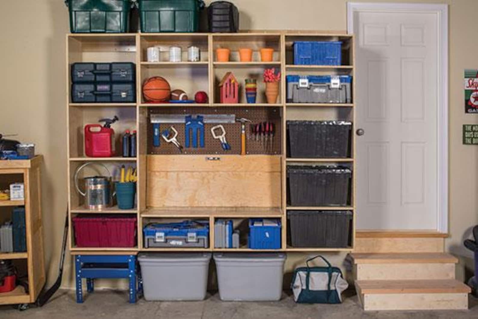 Garage Storage System Plans: Pull-out Tote Shelves (PDF Download) - Etsy