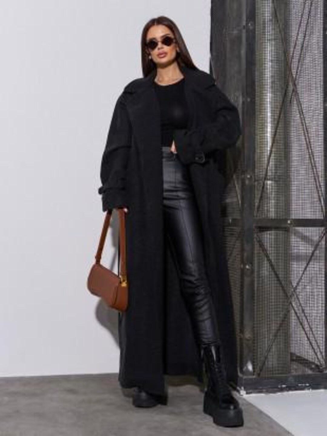 Black Cashmere Wool Coat, Long Women Winter Coat With Side Slits ...