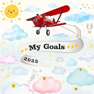 Kids 2025 Goal Setting Worksheet I Young Children Beautiful Dreamy ...