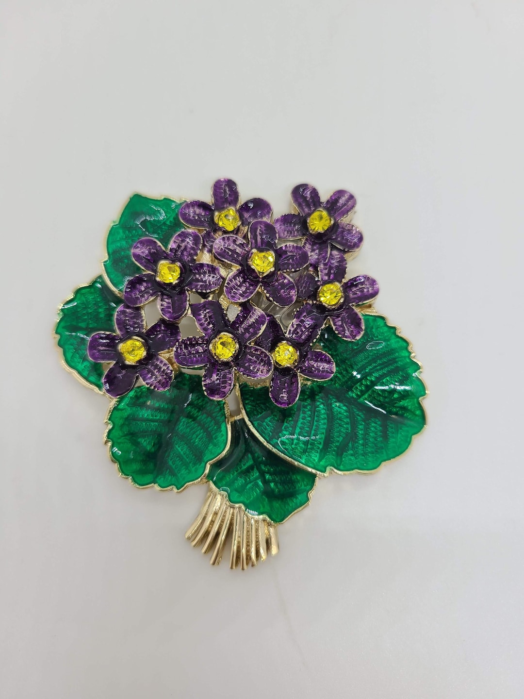 Large African Violet Magnetic Brooch - Etsy