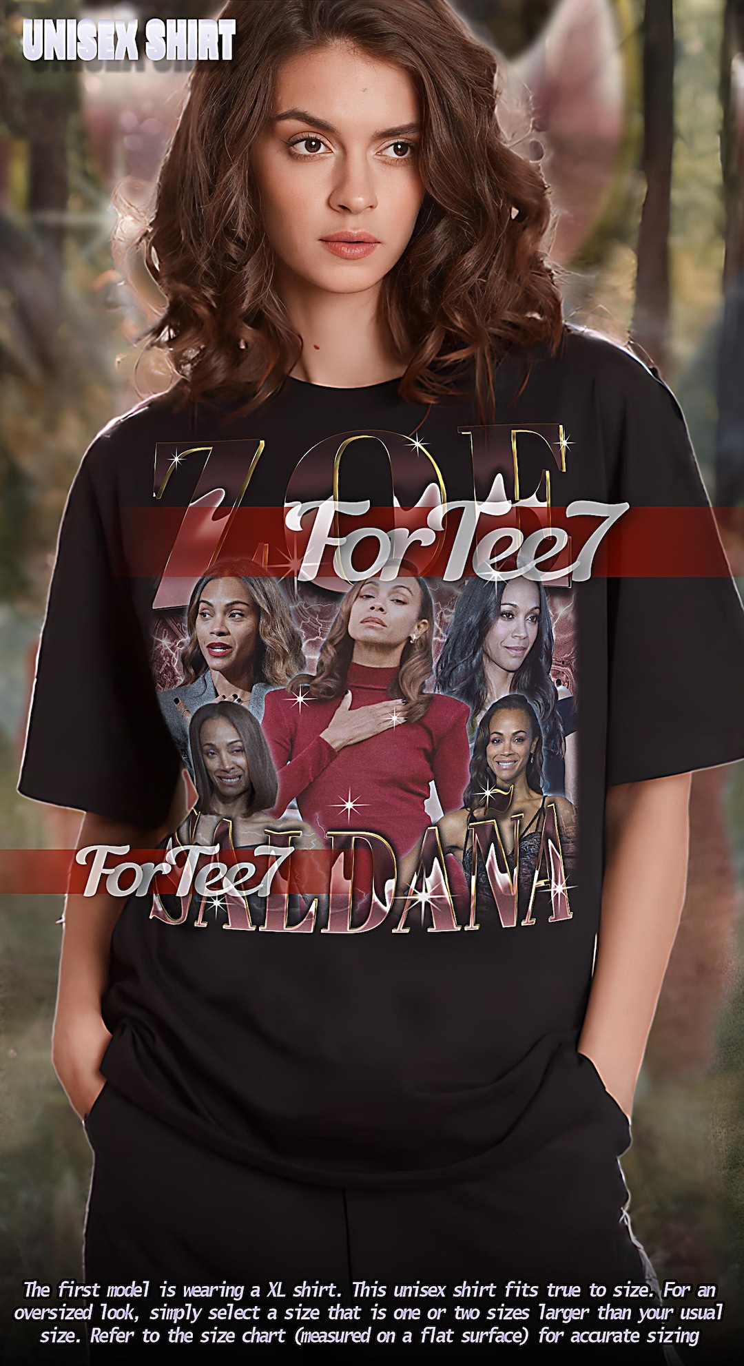 ZOE SALDANA Vintage Shirt, Zoe Saldana Homage Tshirt, Zoe Saldana Fan ...