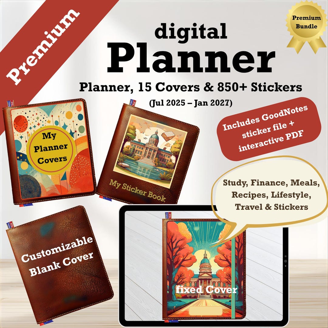 Interactive Digital Student Planner, Hyperlinked PDF for Goodnotes ...