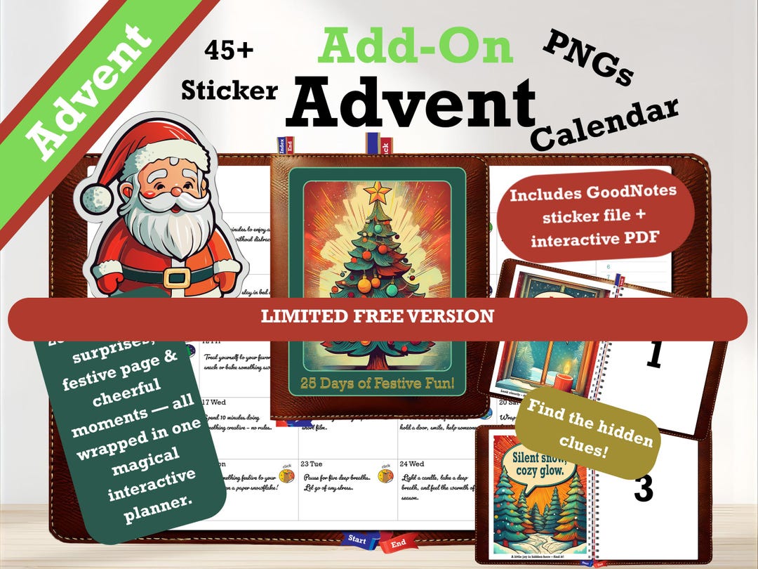 Freebie Digital Advent Calendar 2025 | Interactive PDF & Goodnotes | 25 ...