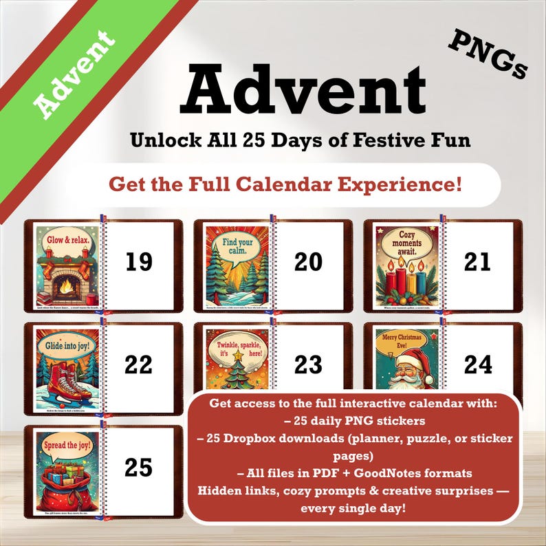 Interactive Digital Advent Calendar 2025 | Goodnotes & PDF | Daily PNG ...