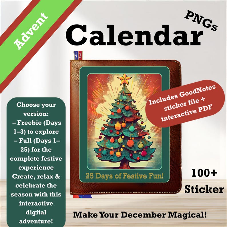 Interactive Digital Advent Calendar 2025 | Goodnotes & PDF | Daily PNG ...