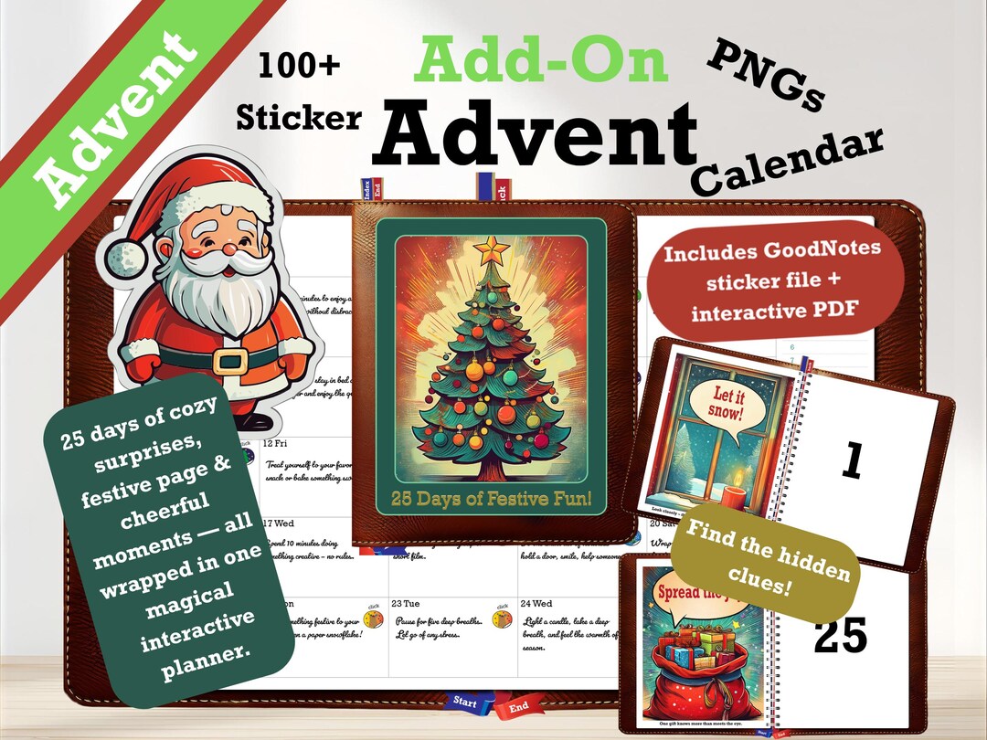Interactive Digital Advent Calendar 2025 | Goodnotes & PDF | Daily PNG ...