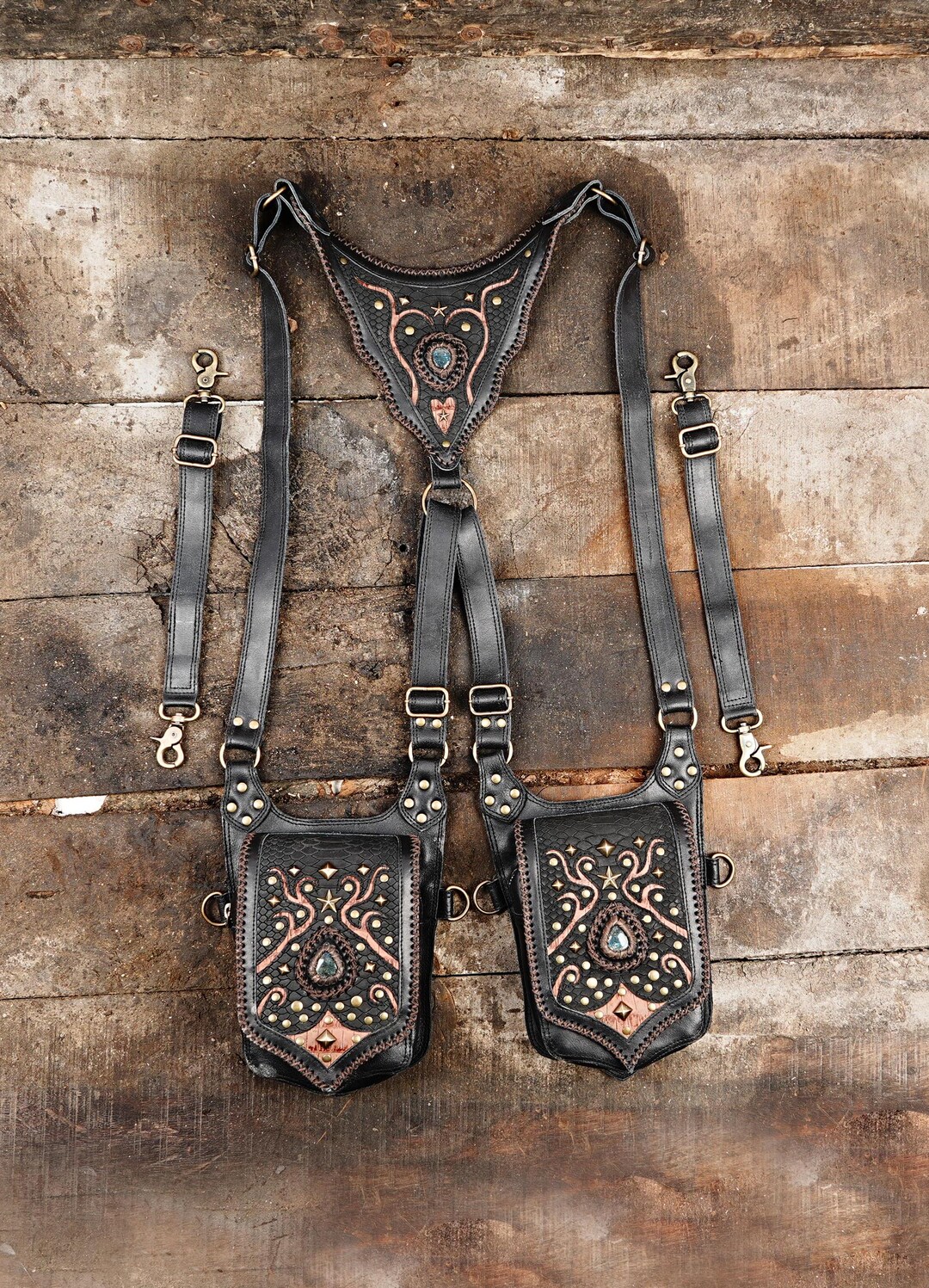 Leather Holster Bag || Leather Holster Belt || Festival Belt || Pocket ...