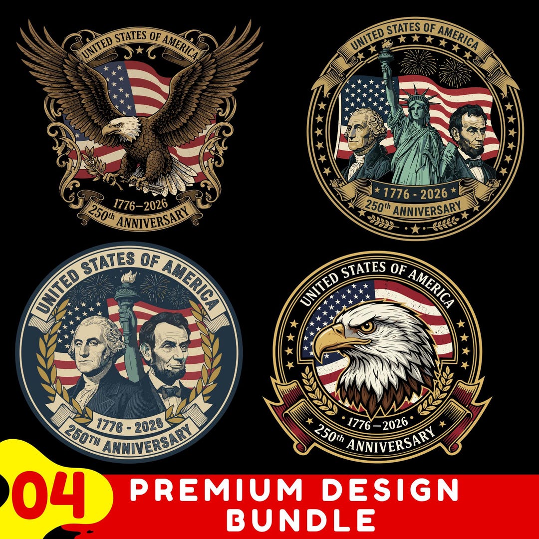 USA 250th Anniversary PNG Bundle | Patriotic Eagle, Founding Fathers ...