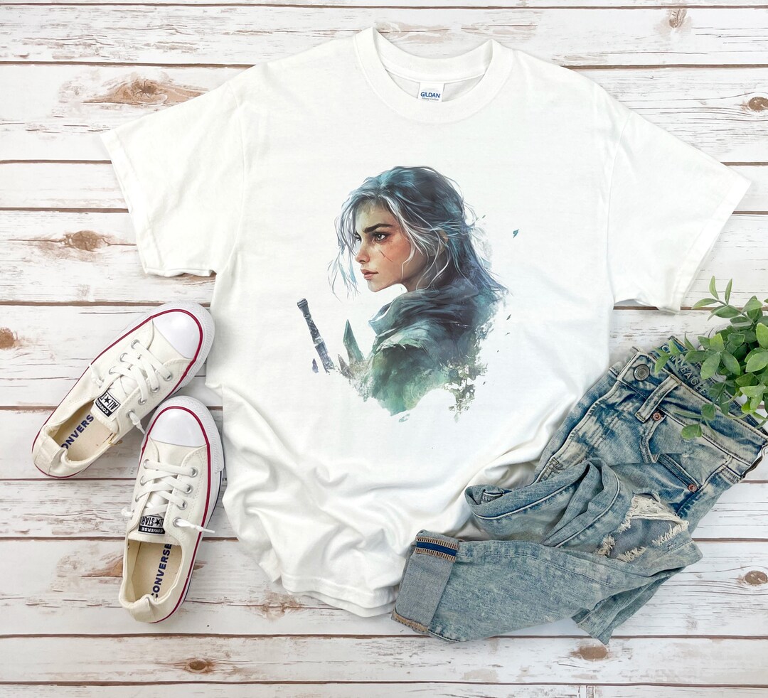 The Witcher Inspired Ciri T-shirt - Fantasy Warrior Art, Epic RPG Fan ...