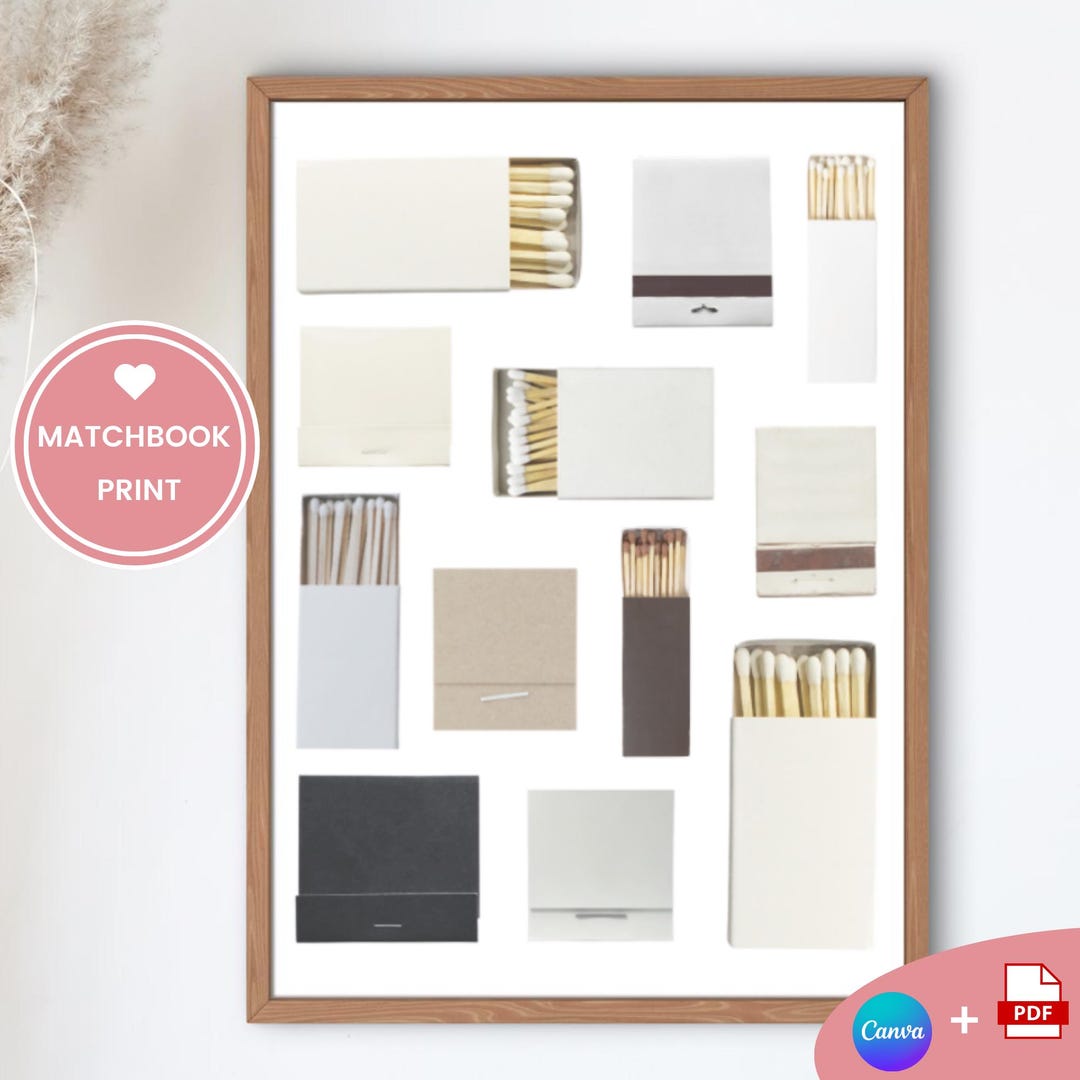 Matchbook Poster Template Printable Matchbook Matchbox Illustration ...