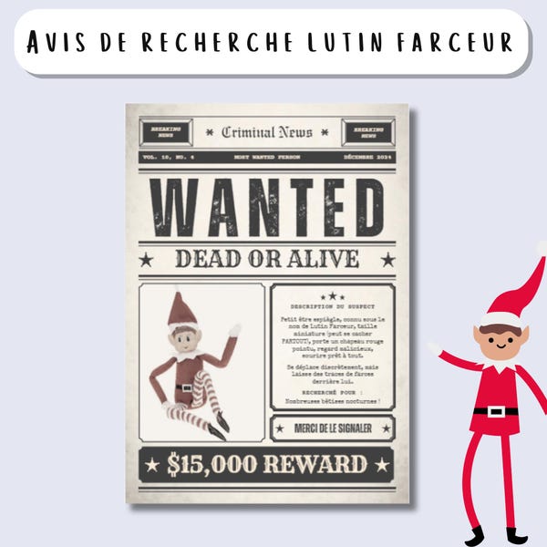 Elf Wanted Poster - Etsy