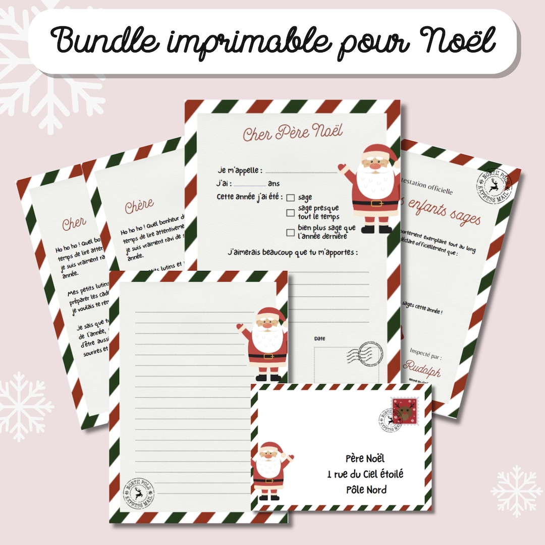 Set of 6 Printable Letter to Santa Templates Response, Certificate ...