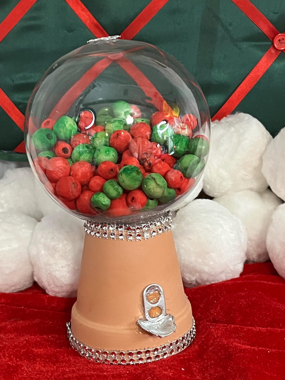 Winter Christmas Faux Gumball Machine Fake Red & Green Gum - Etsy