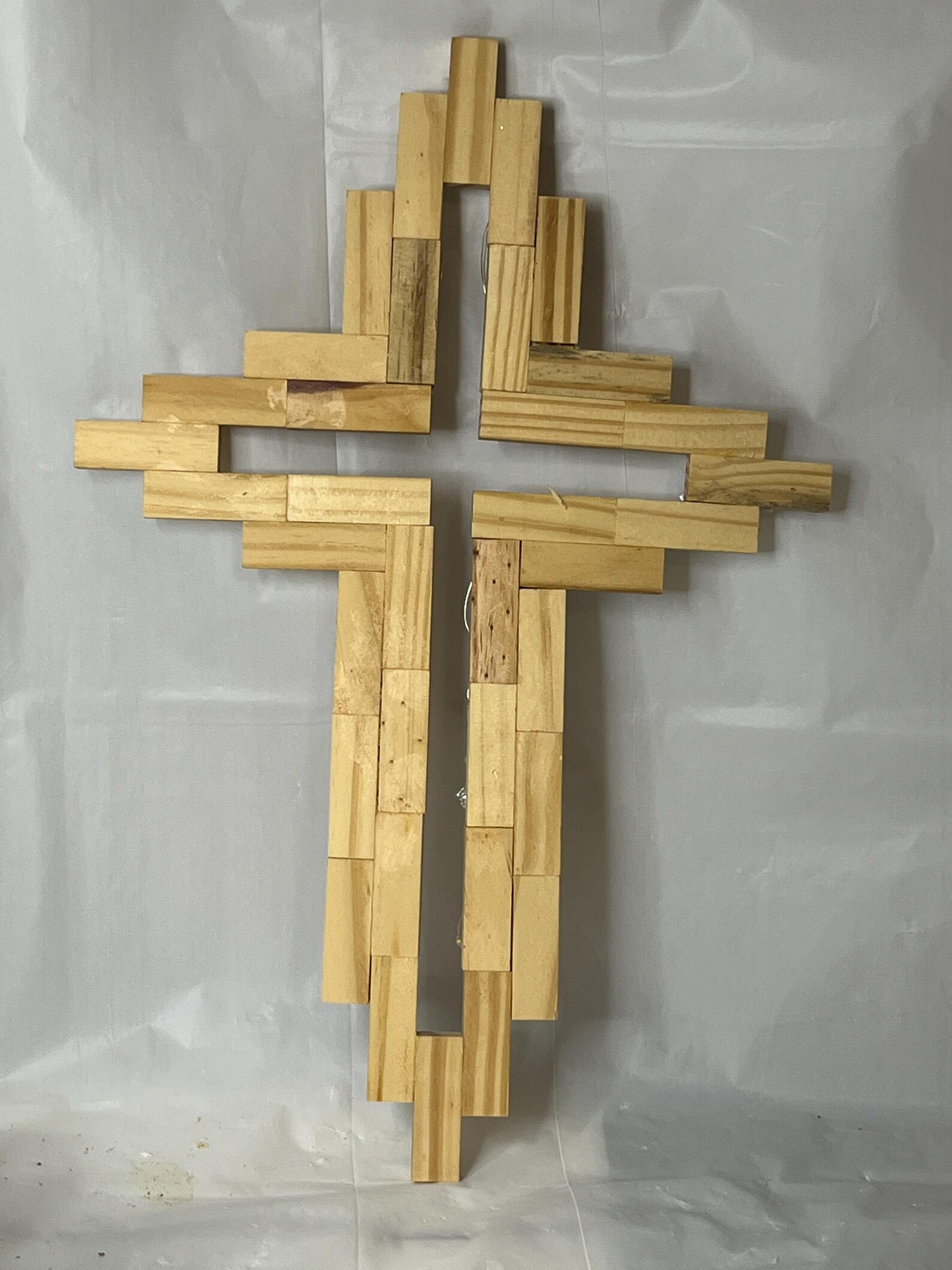 Wall Decor: Wood Cross W/lights (light Color) - Etsy