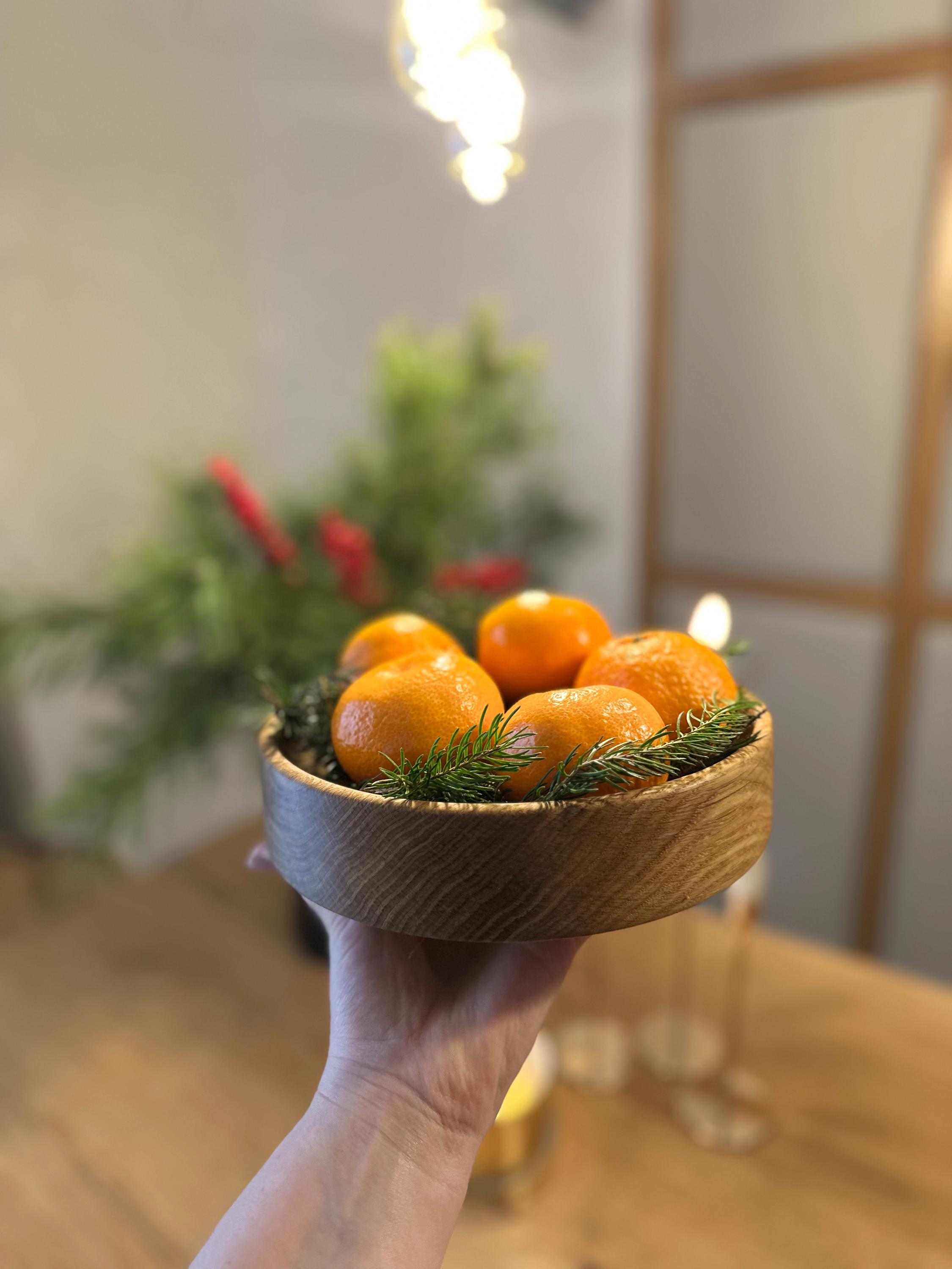 Handmade Wooden Fruit Display Plate - Decorative Kitchen Centerpiece ...
