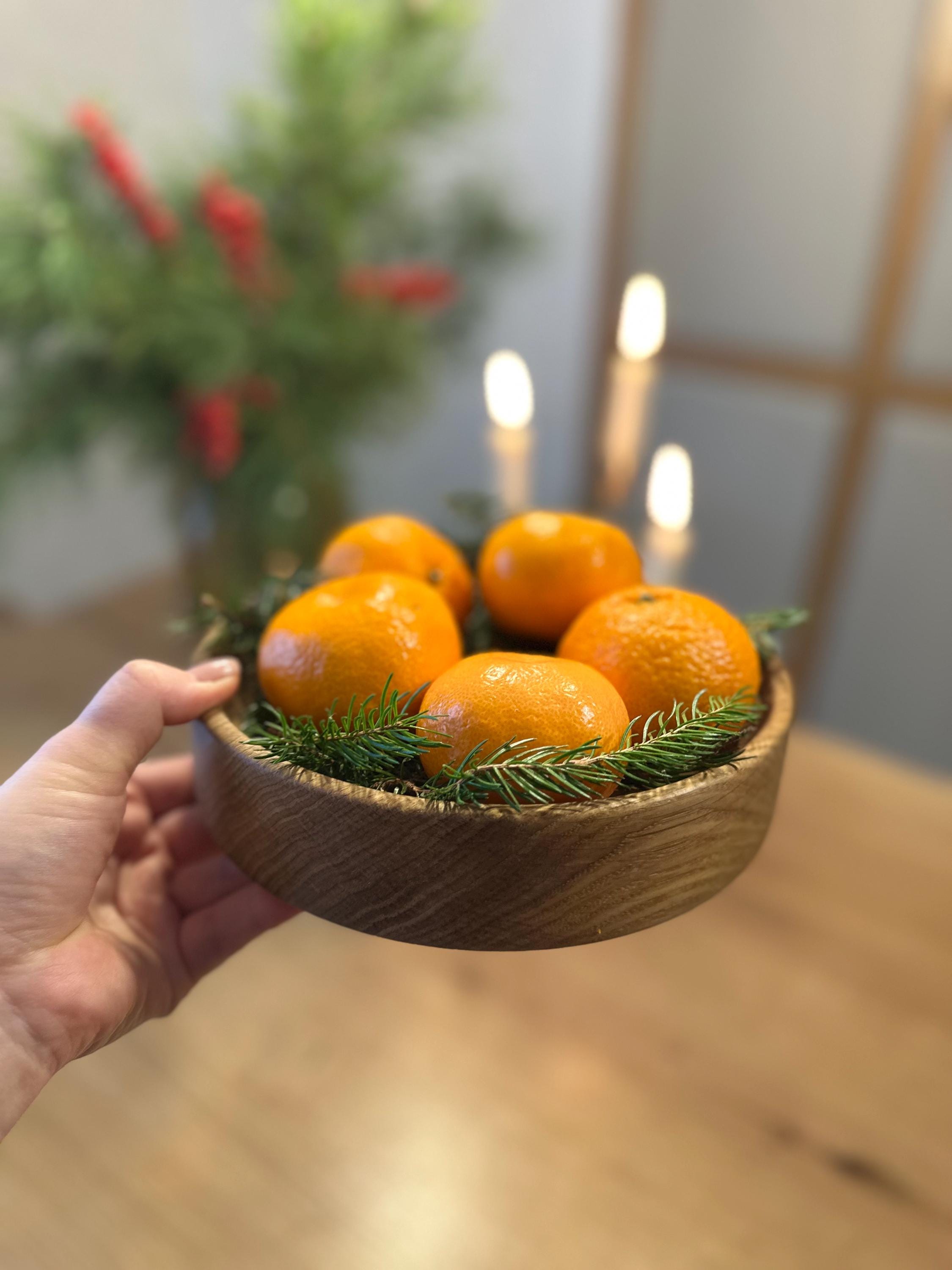 Handmade Wooden Fruit Display Plate - Decorative Kitchen Centerpiece ...