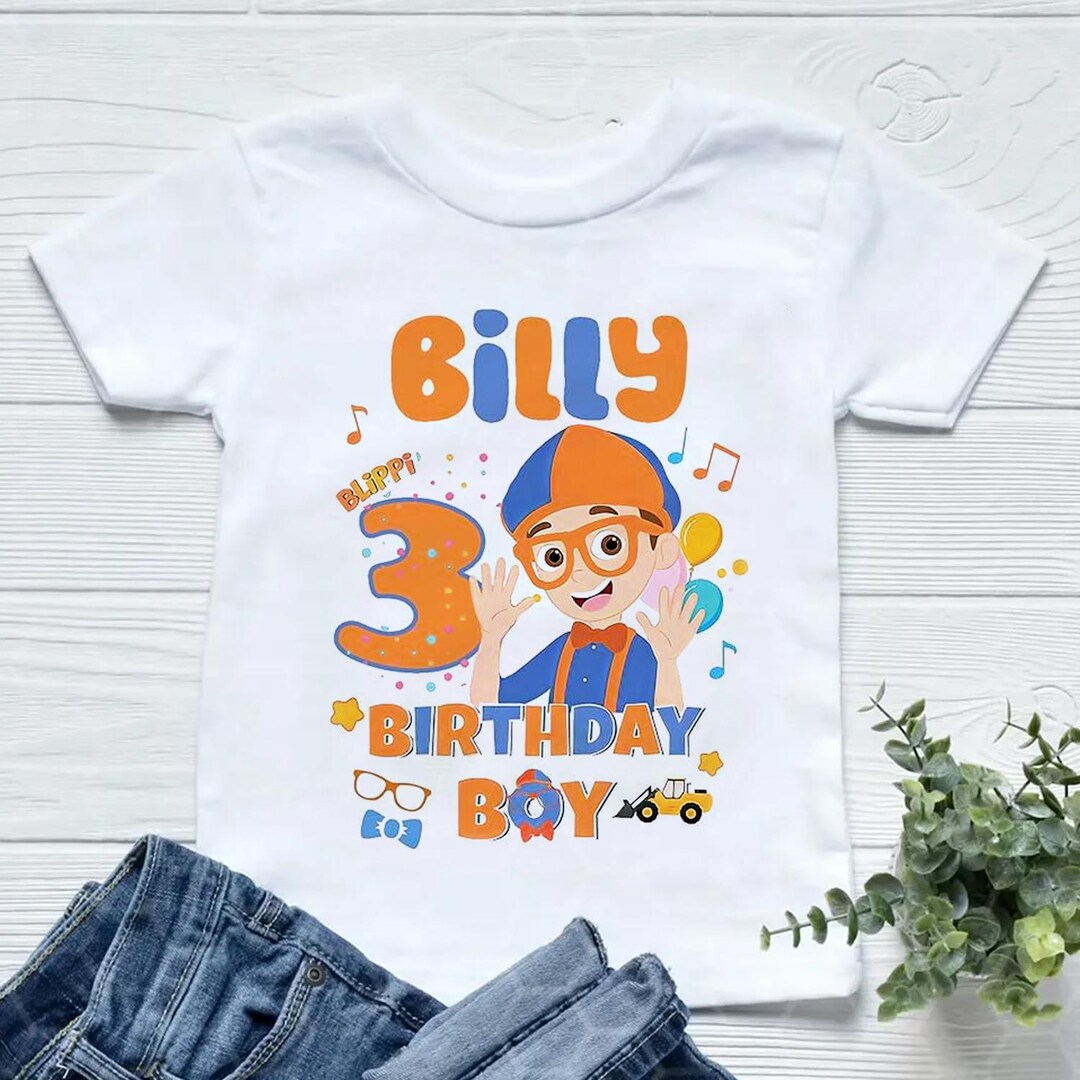 Blippi Birthday Boy and Girl Shirt, Personalized Birthday Blippi ...