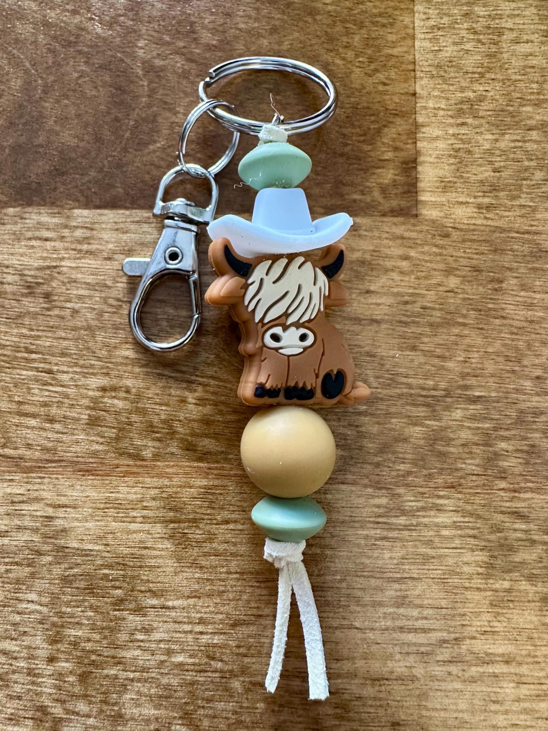 Highland Cow Bead Keychain - Etsy