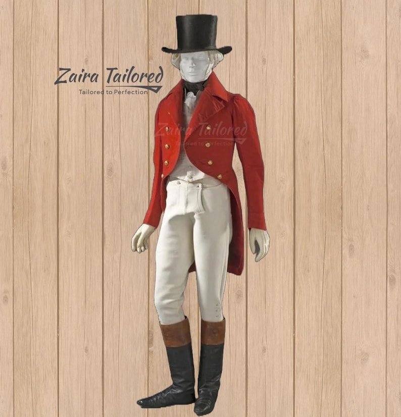 Red Regency Tailcoat for Men | Jeremy Malcolm Inspired 19th Century ...