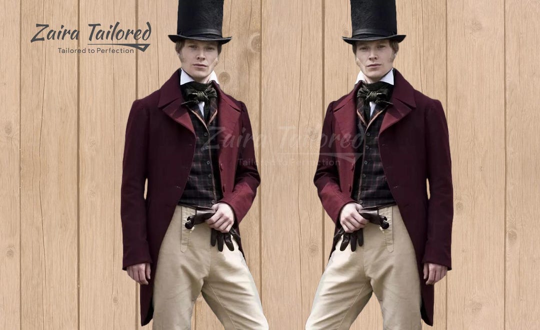 Men's Burgundy Tailcoat - Regency Victorian Frock Coat | Edwardian ...