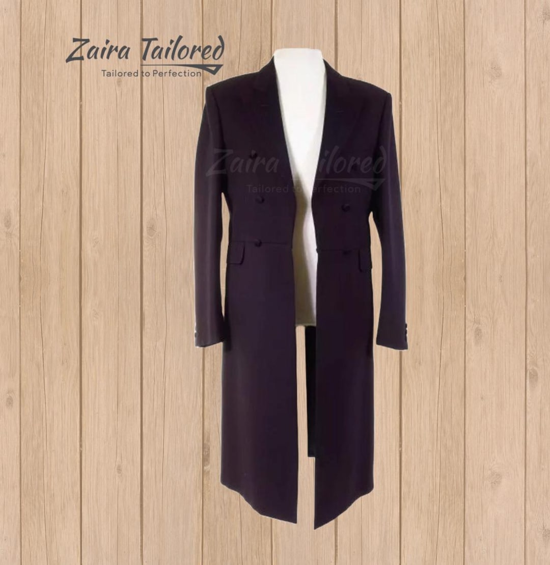 Custom Navy Wool Frock Coat: Men's Victorian Tailored Jacket - Etsy