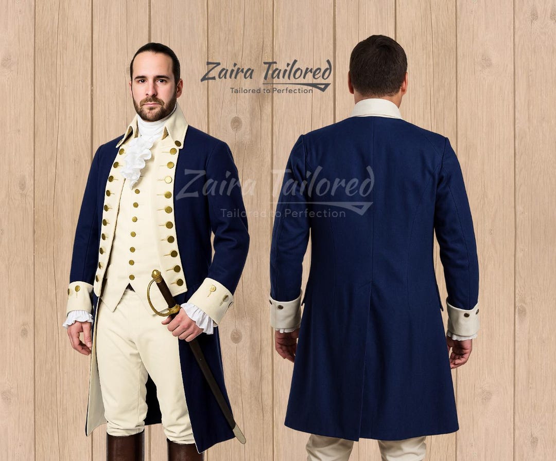 Colonial Navy Wool Tailcoat – 18th Century Officer Costume - Etsy