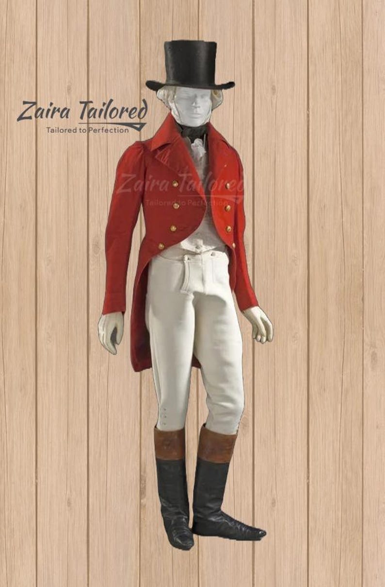 Red Regency Tailcoat for Men | Jeremy Malcolm Inspired 19th Century ...