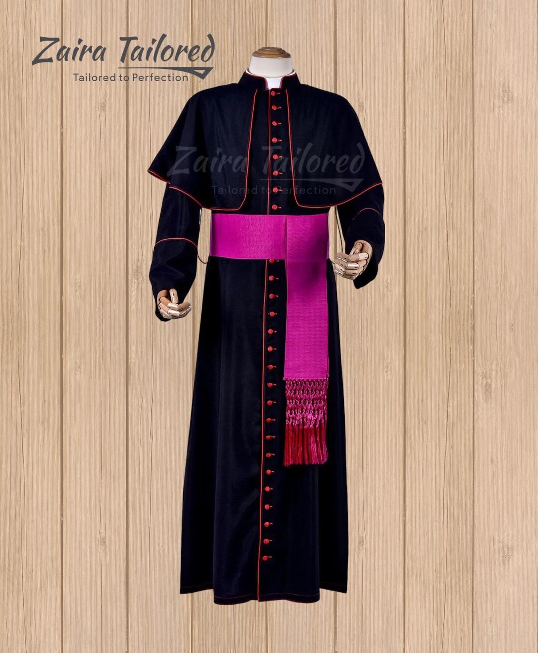 Bishop Cassock With Inverness Cape Medieval Clergy Robe and Cincture ...