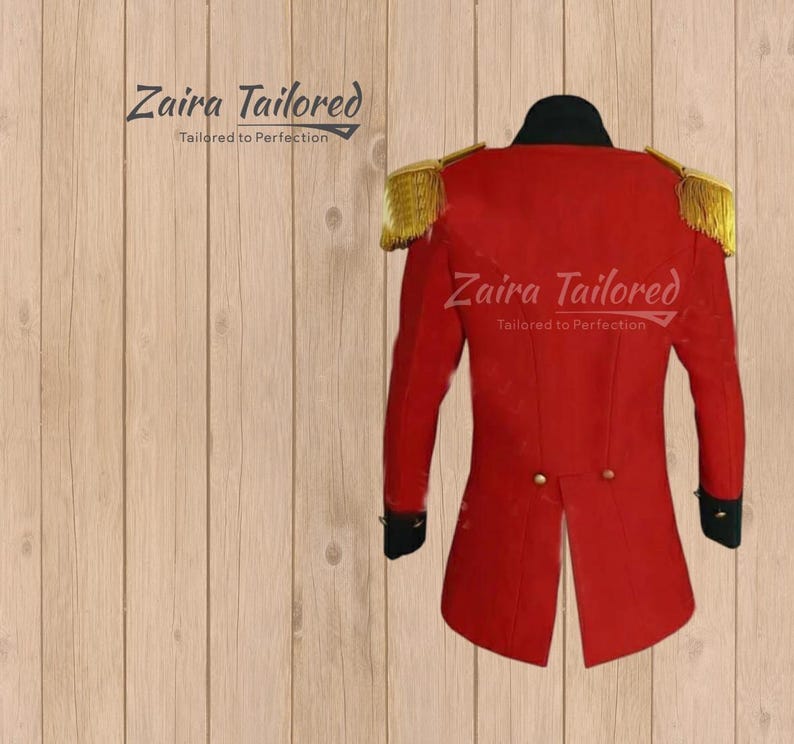 Vintage-inspired Men's Red Wool Coat - Double-breasted Classic British ...