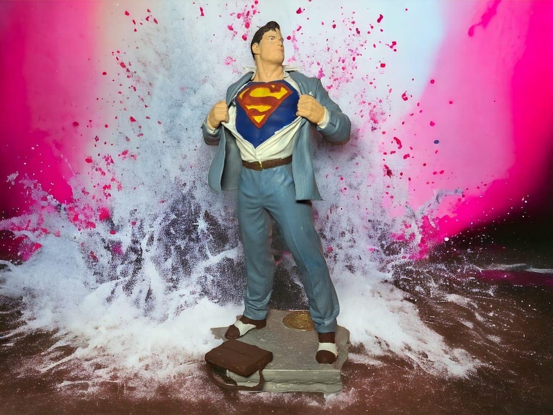 Superman Clark Kent Transformation Figure - Handmade Superhero Statue ...