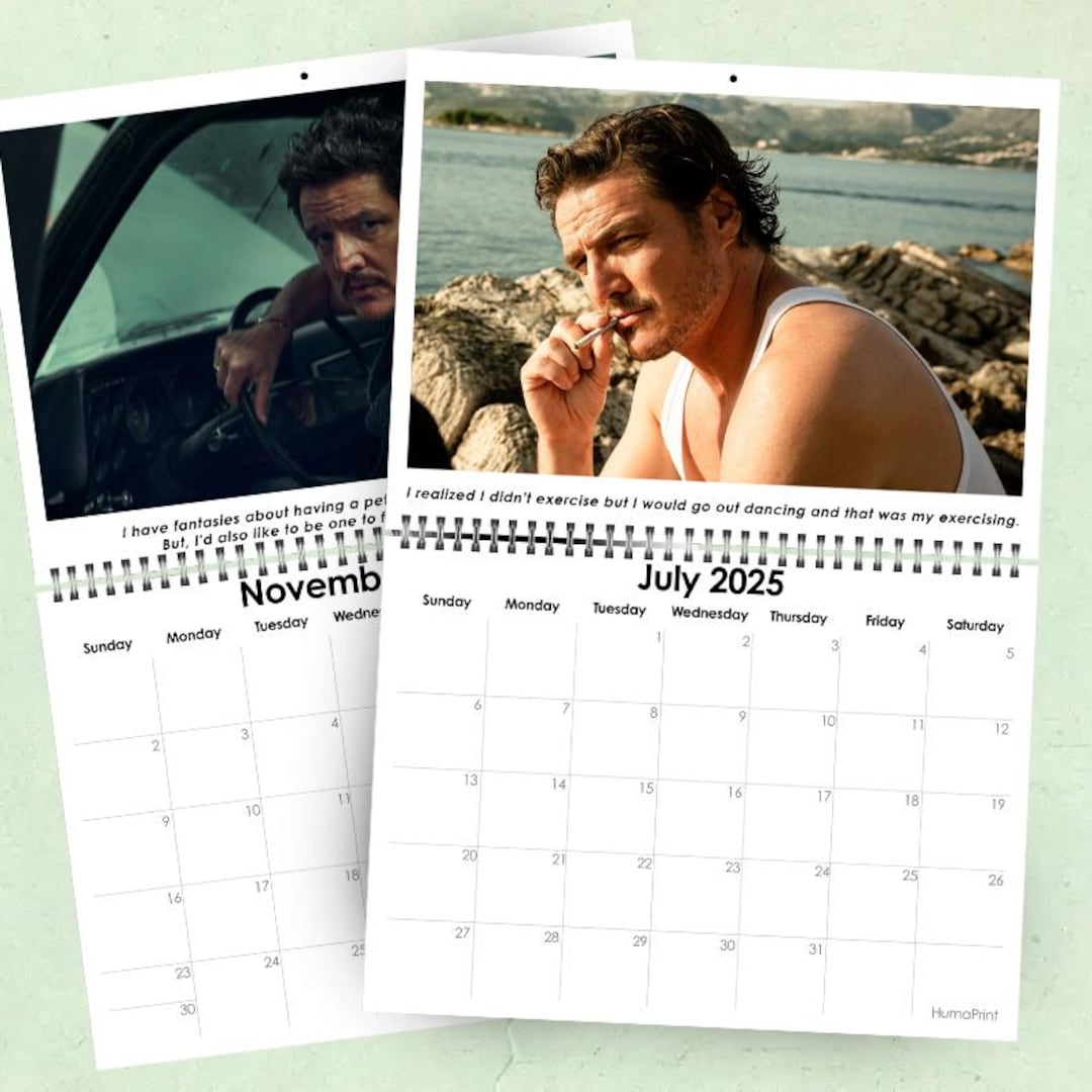 Pedro Pascal 2025 Wall Calendar | Aesthetic Calendar With His Quotes ...