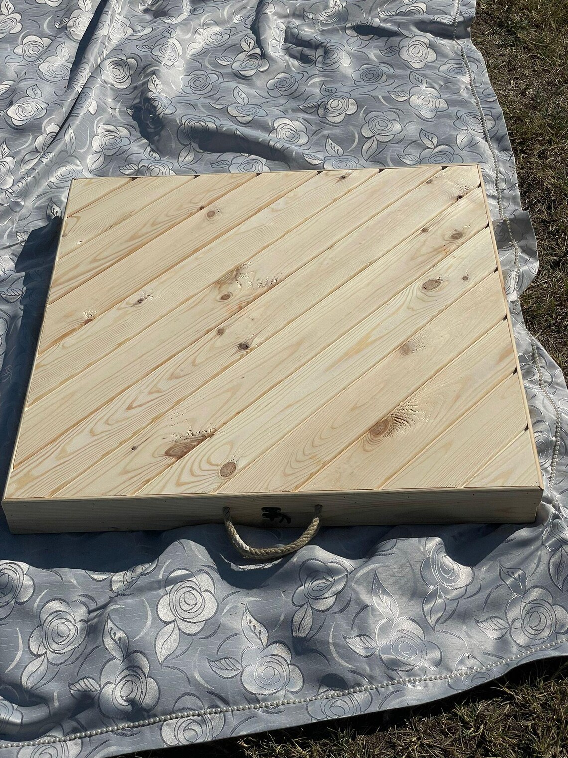 Handmade Boho Picnic Table, Wooden Folding Low Table (22x44 Inc) - Etsy