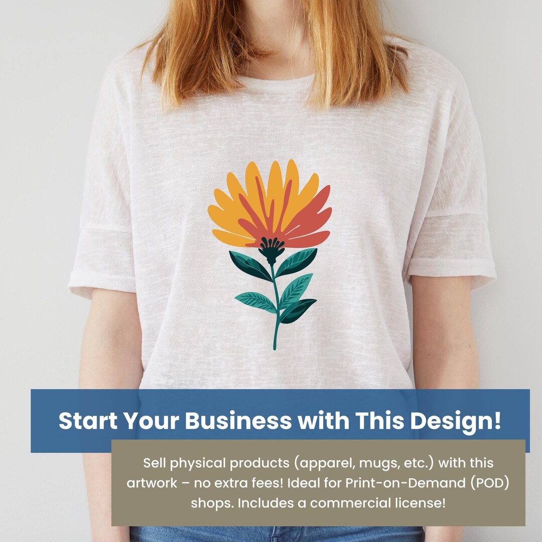 Vintage Floral Vector Clipart, Modern Flower Vector Clipart, Digital ...