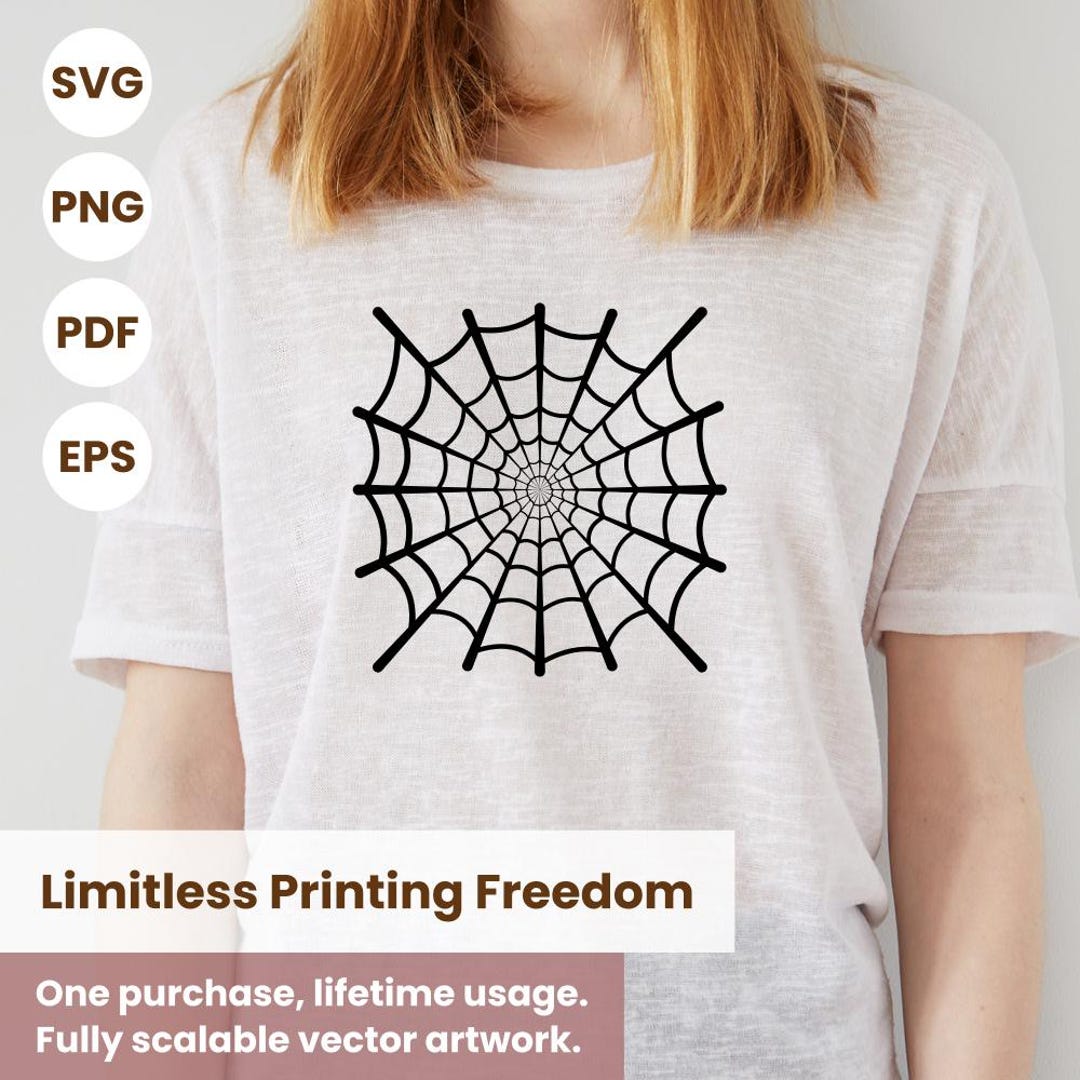 Spooky Spider Web SVG: Gothic Halloween Decor & Apparel (digital ...