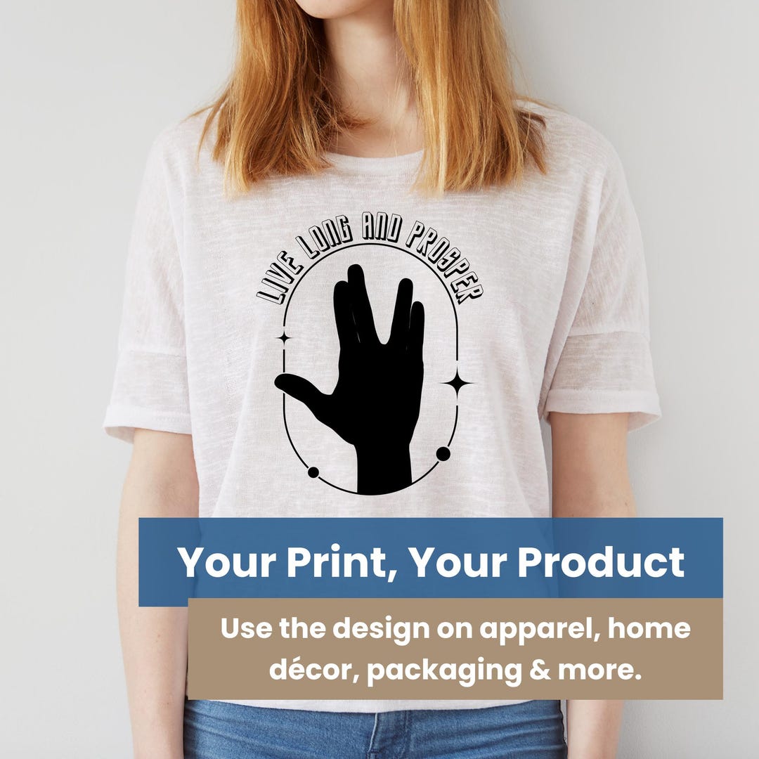 Star Trek SVG, Vulcan Hand Sign Clipart, Live Long and Prosper Print ...