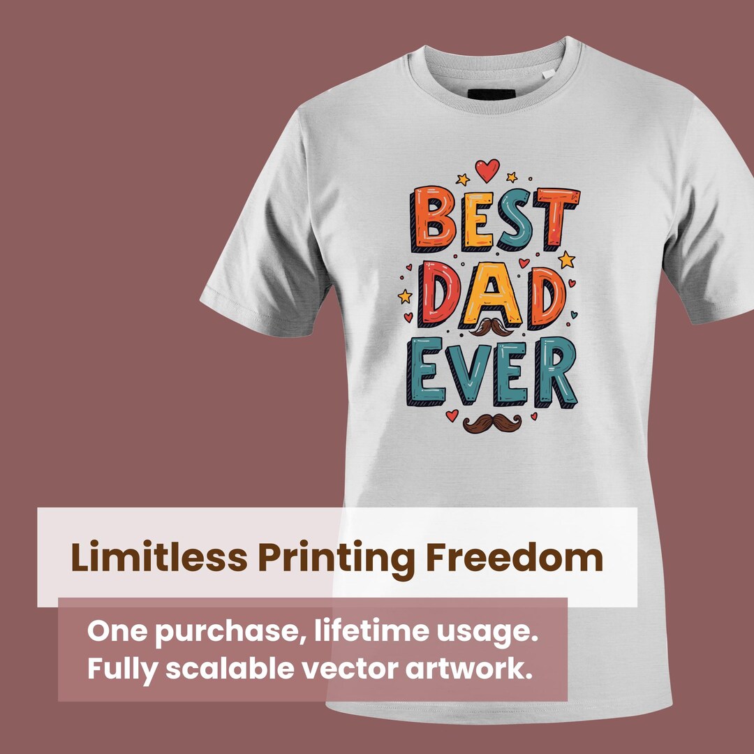 Father’s Day Art, Best Dad Ever Digital Design, Father's Day Gift Idea ...