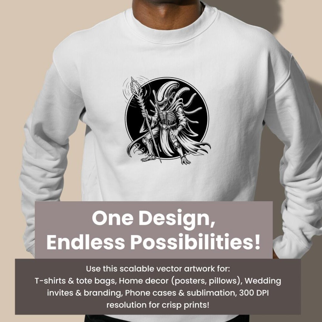 Xenomorph Vanguard Sci-fi Alien SVG – Perfect for Dark Aesthetic T ...
