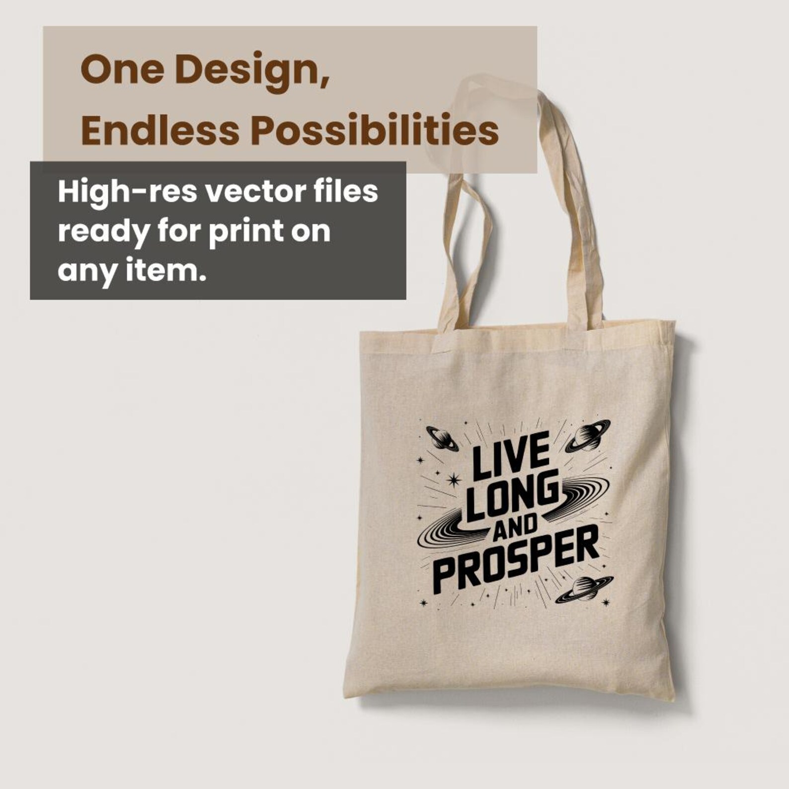 Live Long and Prosper SVG – Star Trek Quote Vector Design for Cricut, T ...