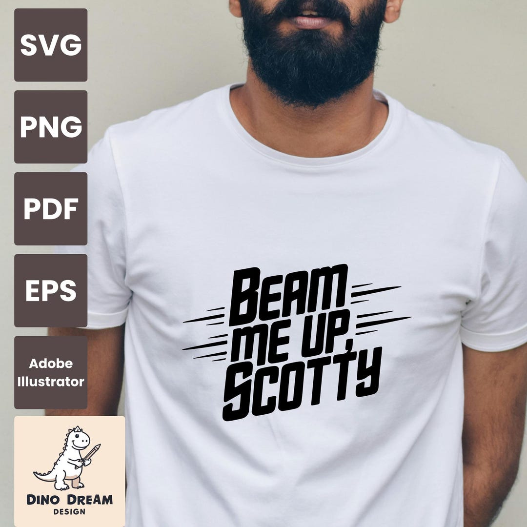 Beam Me up Scotty SVG | Star Trek Inspired Vector Design | Space Sci-fi ...