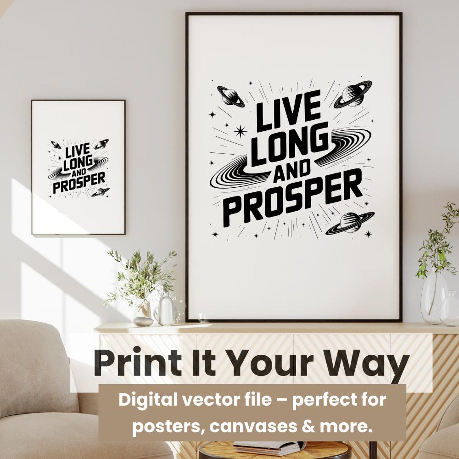 Live Long and Prosper SVG – Star Trek Quote Vector Design for Cricut, T ...