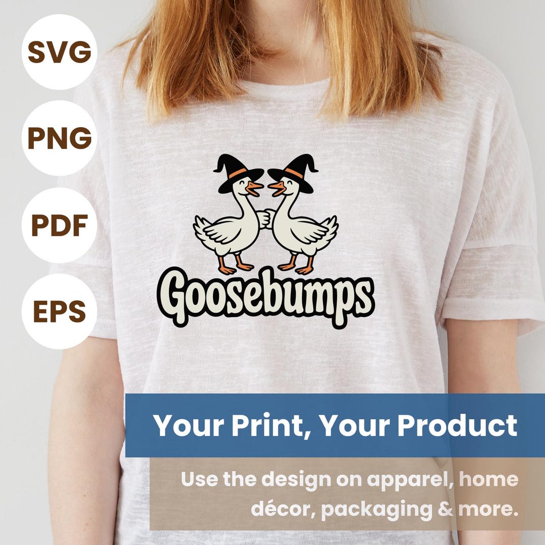 Goosebumps SVG Png, Funny Spooky Duck Design, Cute Horror Bird Cut File ...